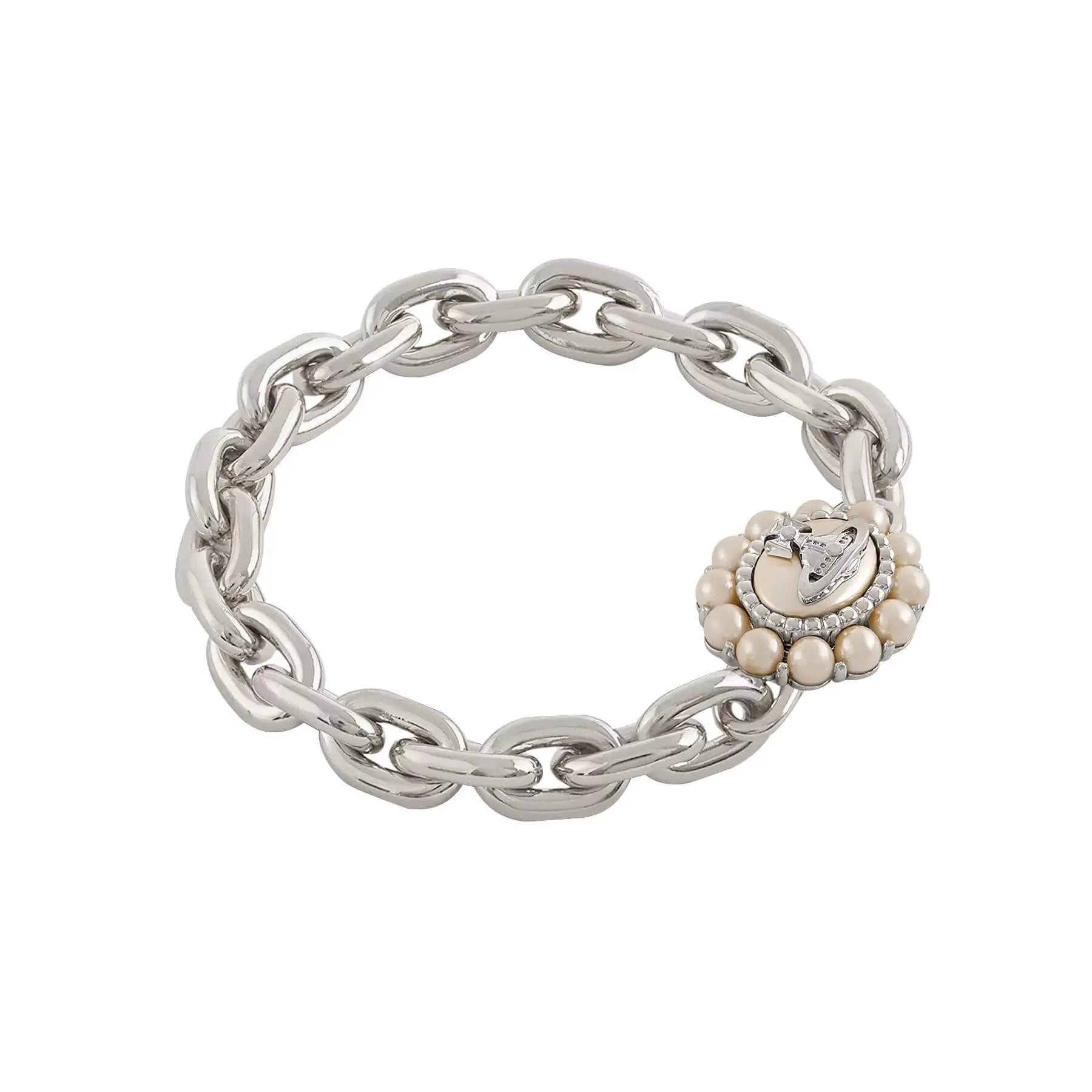 Chunky Pearl Emblem Link Bracelet (with Box) – vwnana